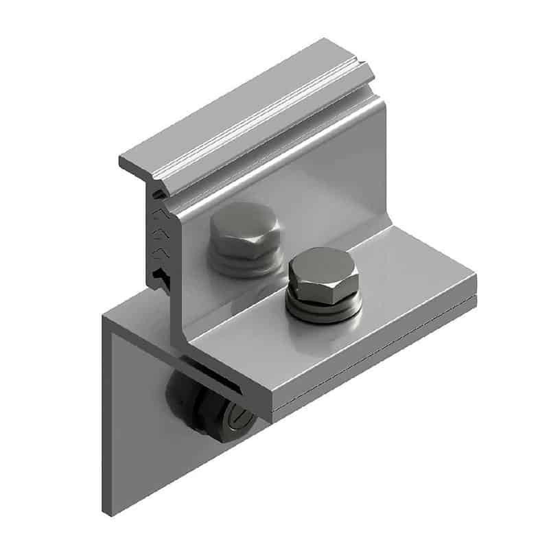 Adjustable horizontal side fastener for fixing solar panels Sunfer S12