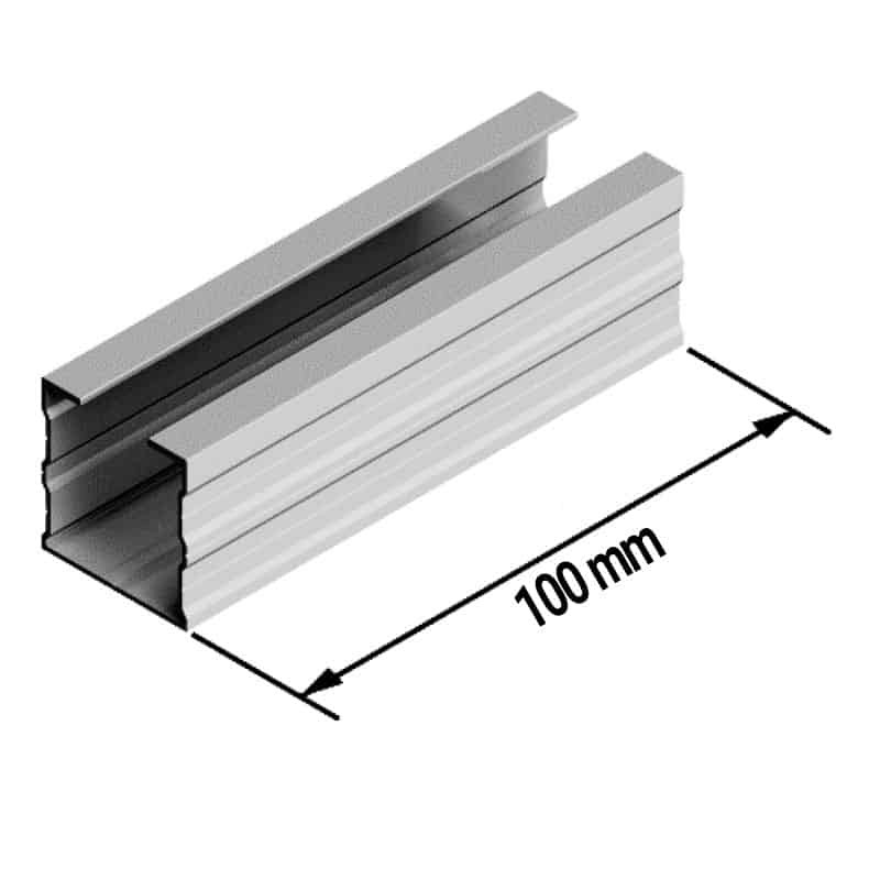 100mm Sunfer SG3 horizontal section in aluminum for metal roof